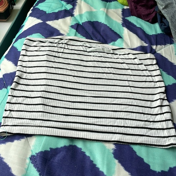 Tops | Hardly Worn Black And White Stripe Tube Top | Poshmark